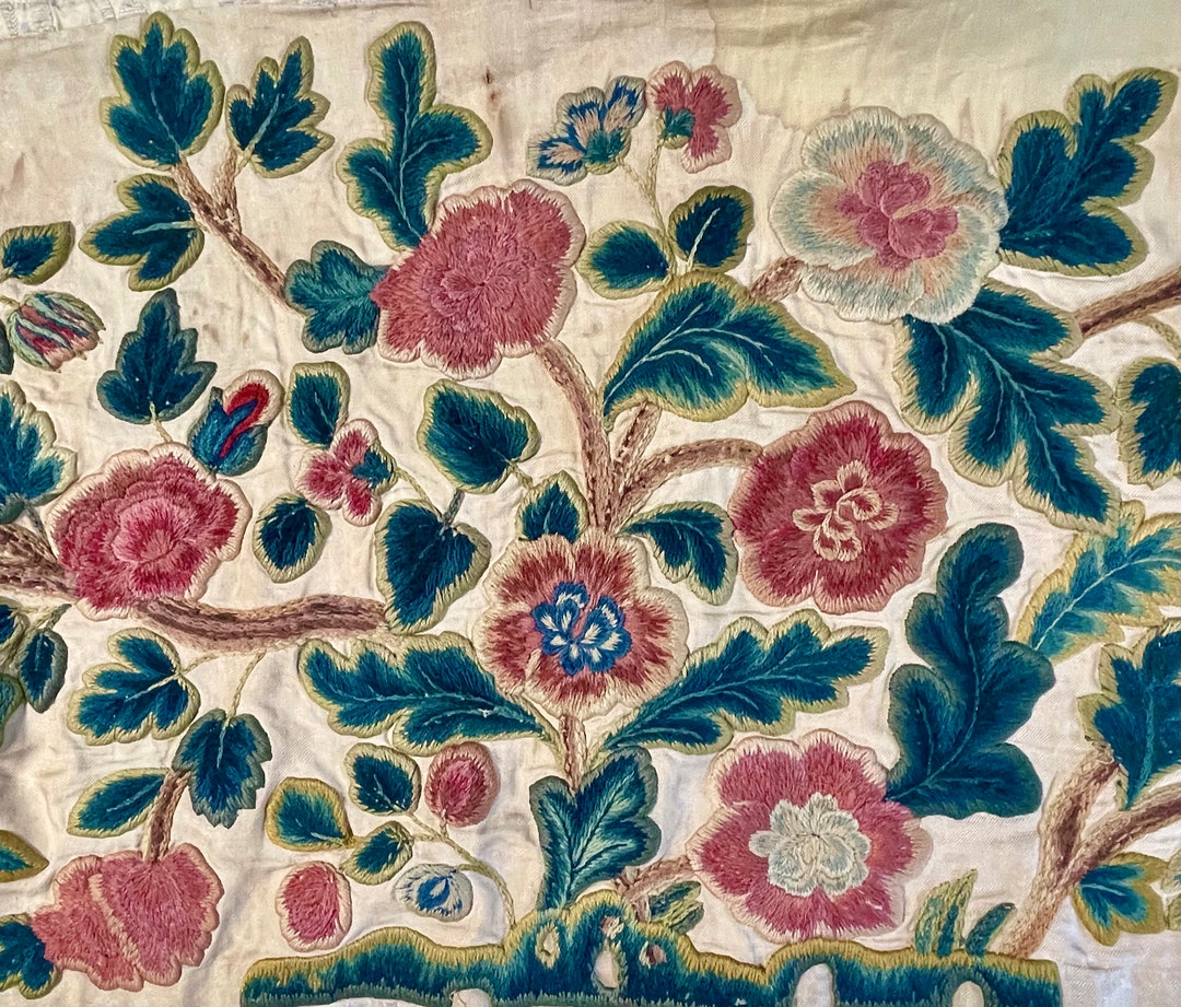 Antique Crewelwork Panel Tree of Life Circa 1700 - Etsy
