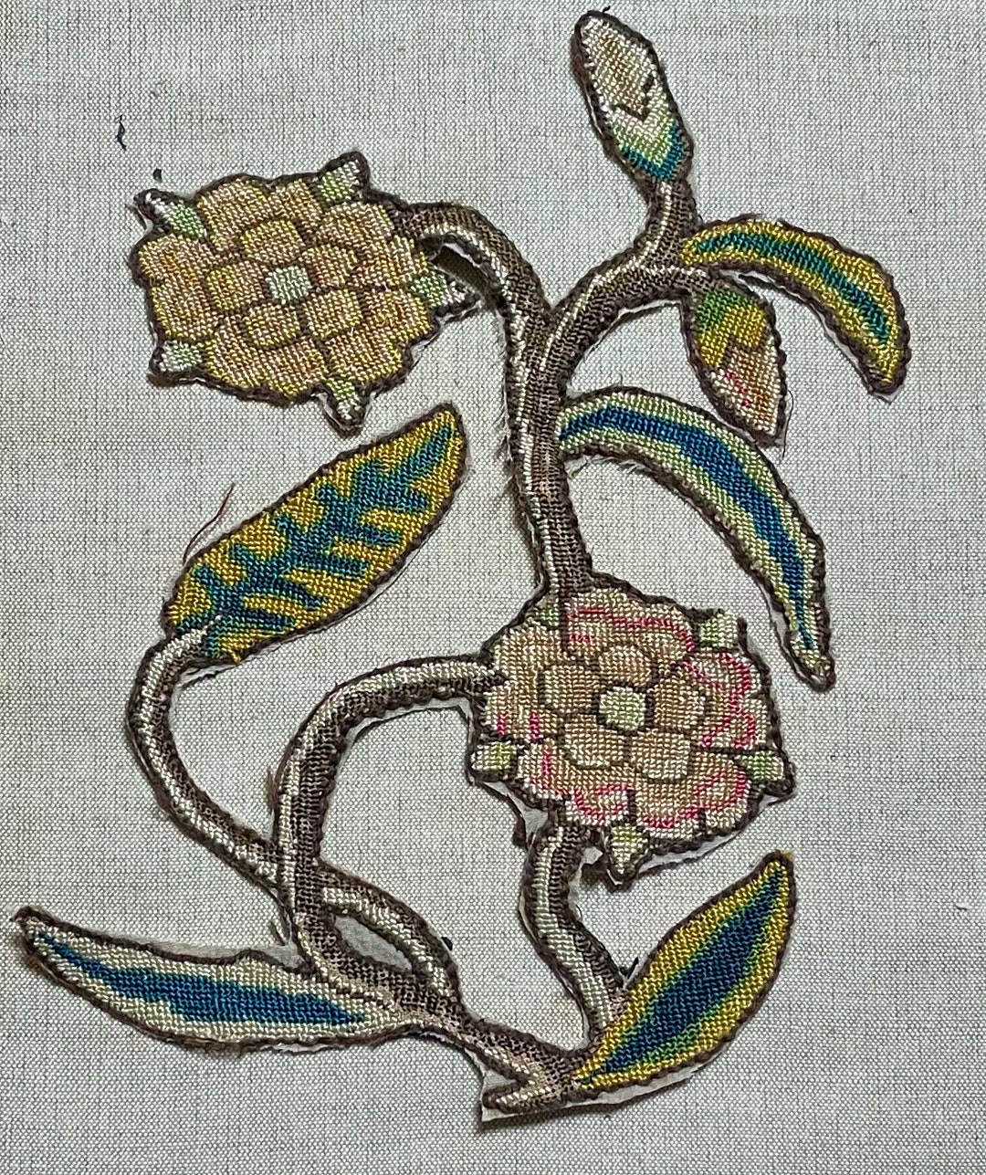 Jacobean Crewelwork Slip 17th Century Embroidery Roses - Etsy