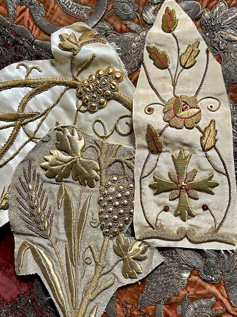 Antique Gold Metallic Embroidery Project Group - Etsy