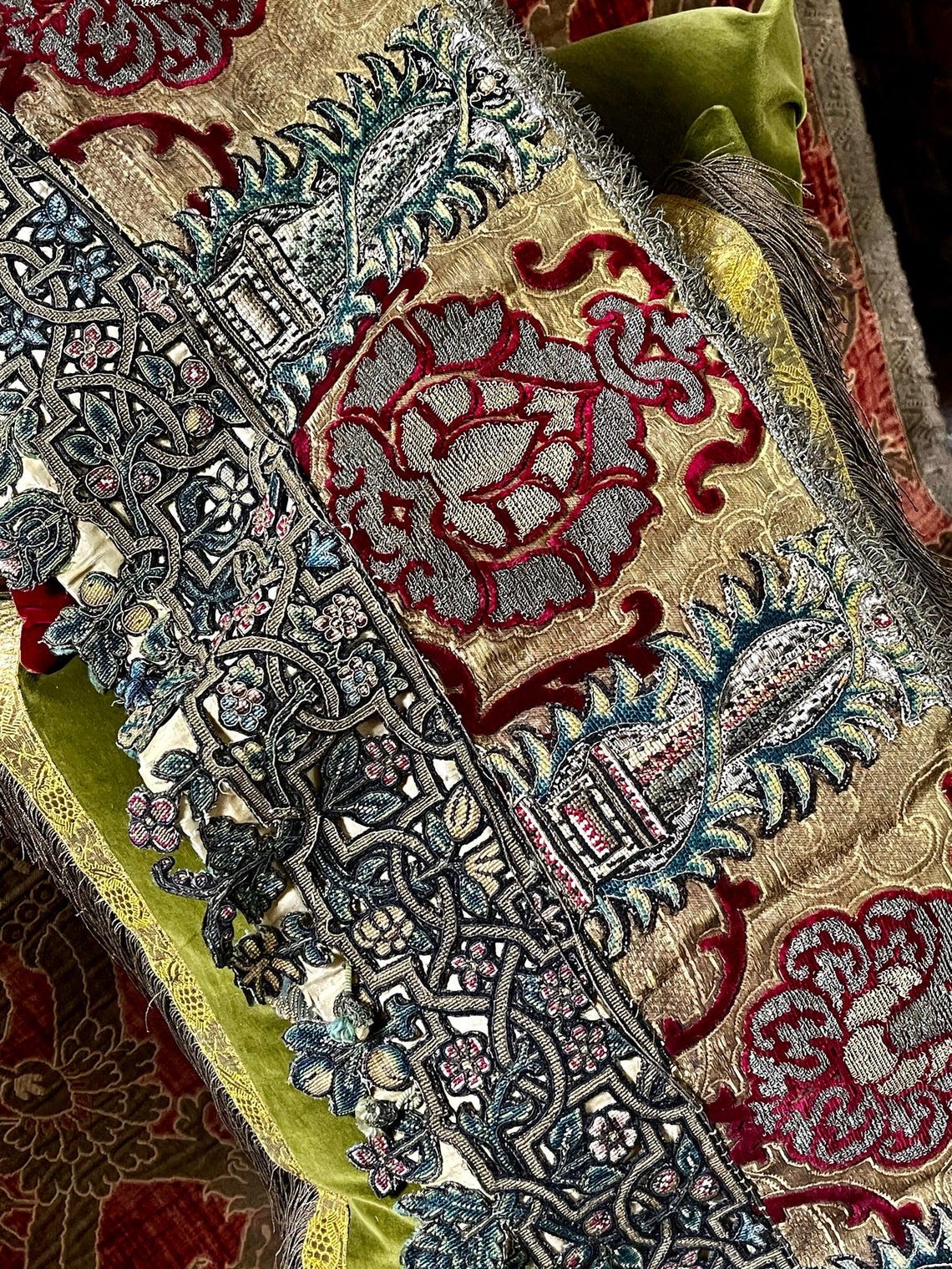 16th Century Renaissance Silk Velvet Valance Pomegranates - Etsy
