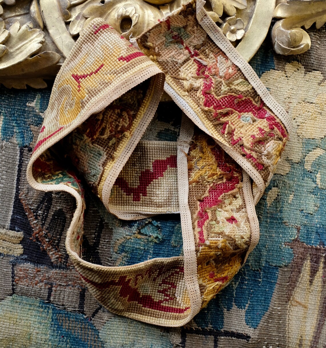 19th Century Hand Embroidered Tapestry Panel - Etsy UK