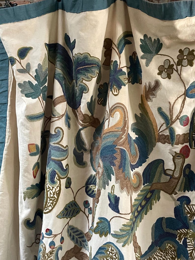Crewelwork Panel Indienne Palampore Tree of Life Design - Etsy