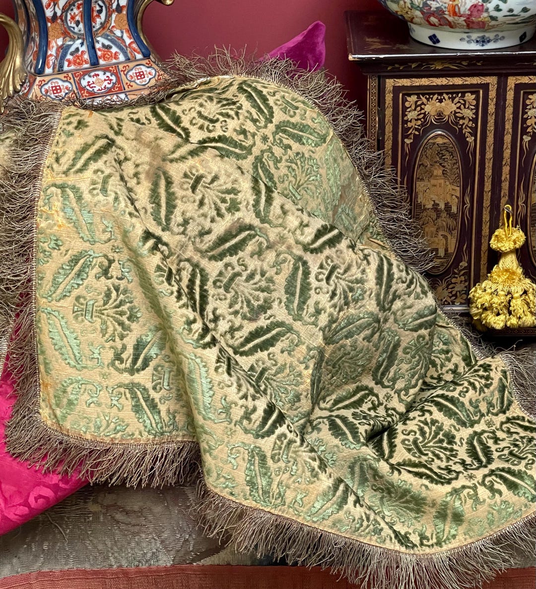 Circa 1600 Italian Cut Velvet Cover Antique Venetian Renaissance Silk ...