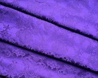 Purple Brocade Fabric - Etsy