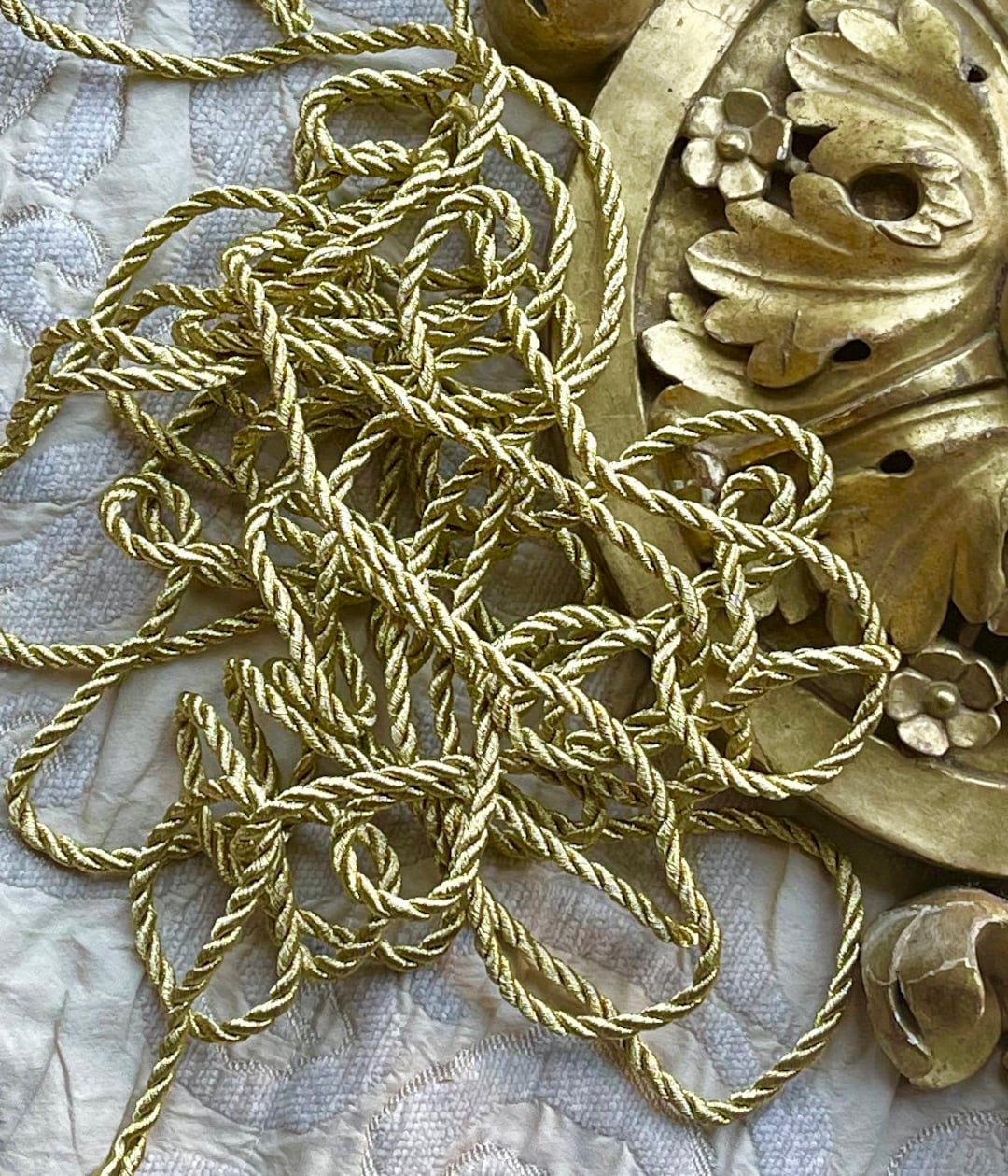 Antique Gold Bullion Rope Trim Piping Cord - Etsy
