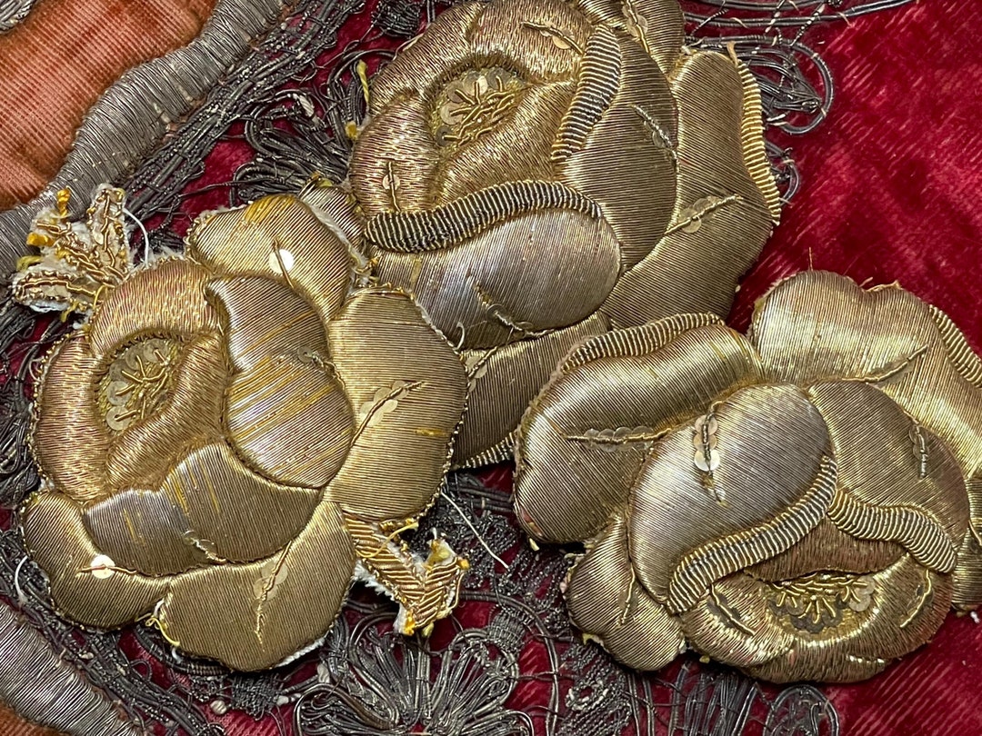 Antique Gold Metallic Applique ROSES - Etsy