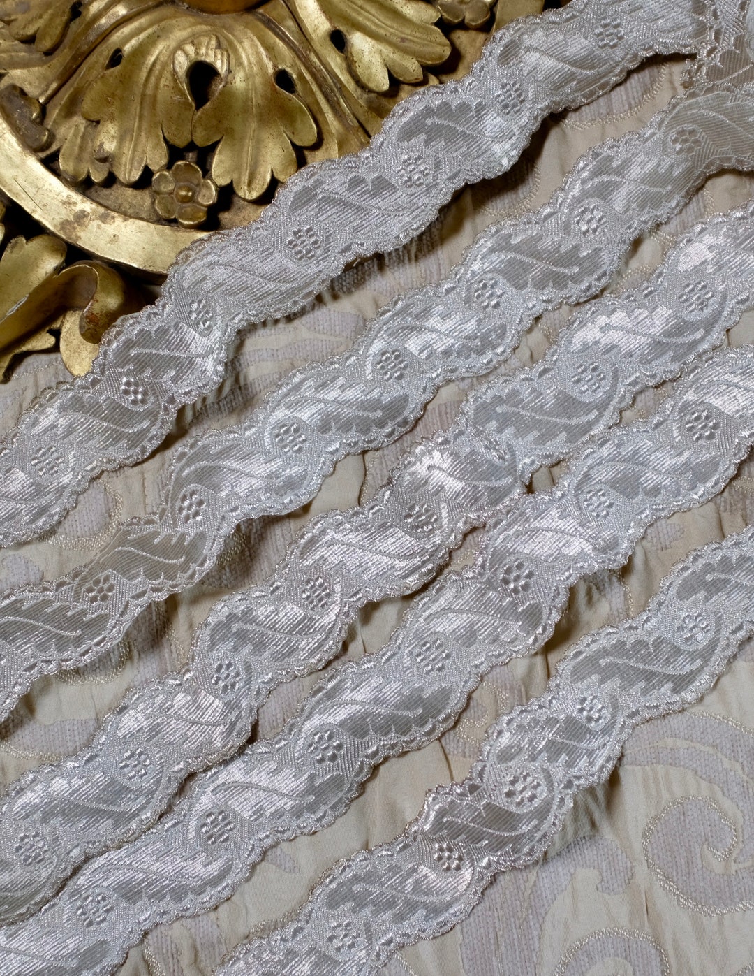 Antique French Silver Metallic Trim 19th Century Passementerie - Etsy