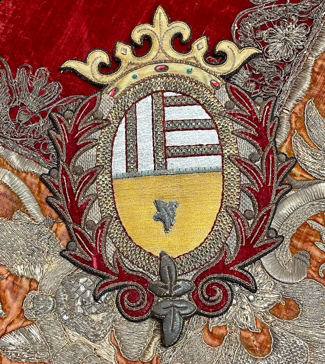 Antique Embroidered Coat of Arms Heraldic Armoiral - Etsy