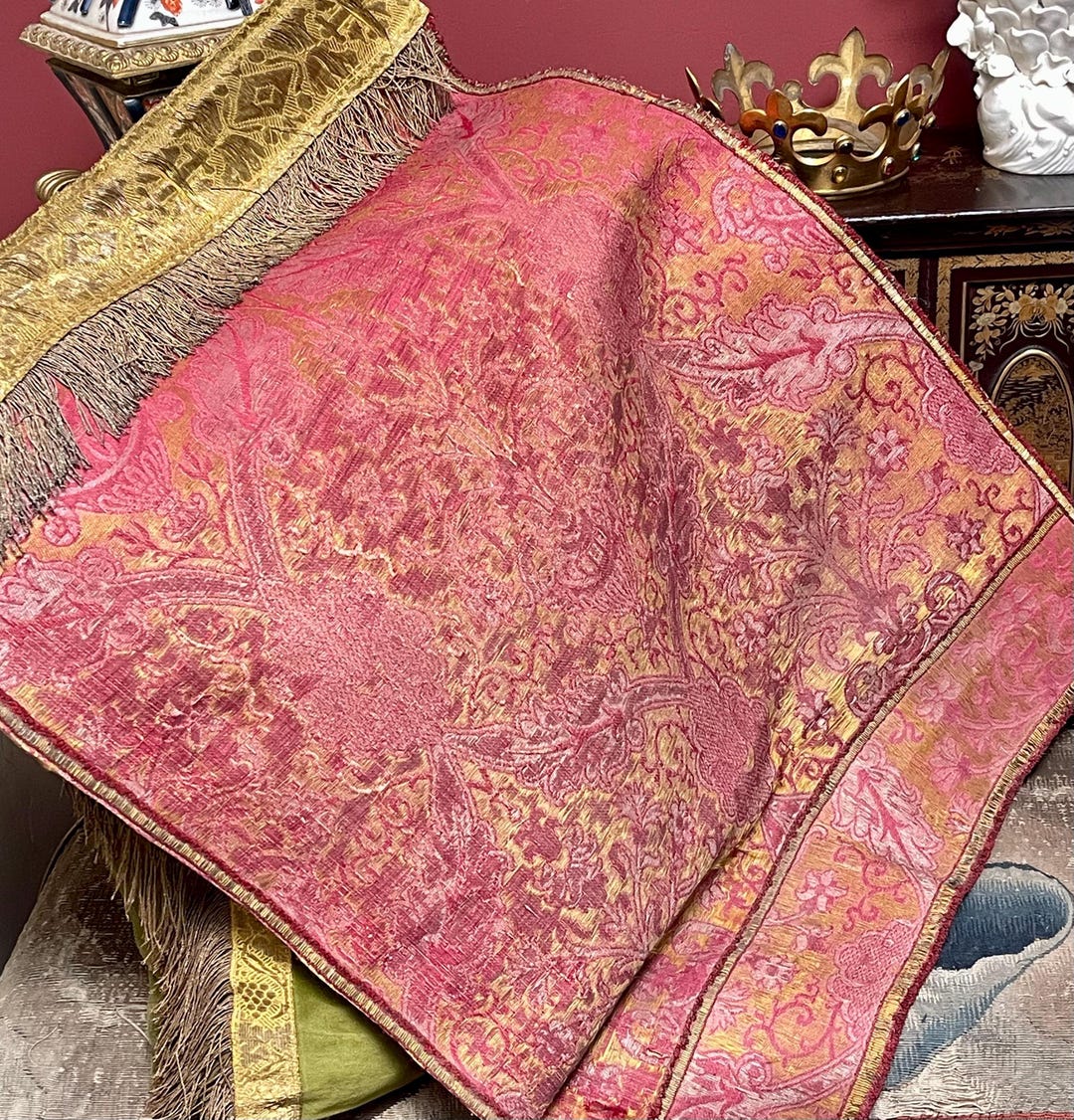 16th Century Silk Lampas Panel Renaissance Textile - Etsy