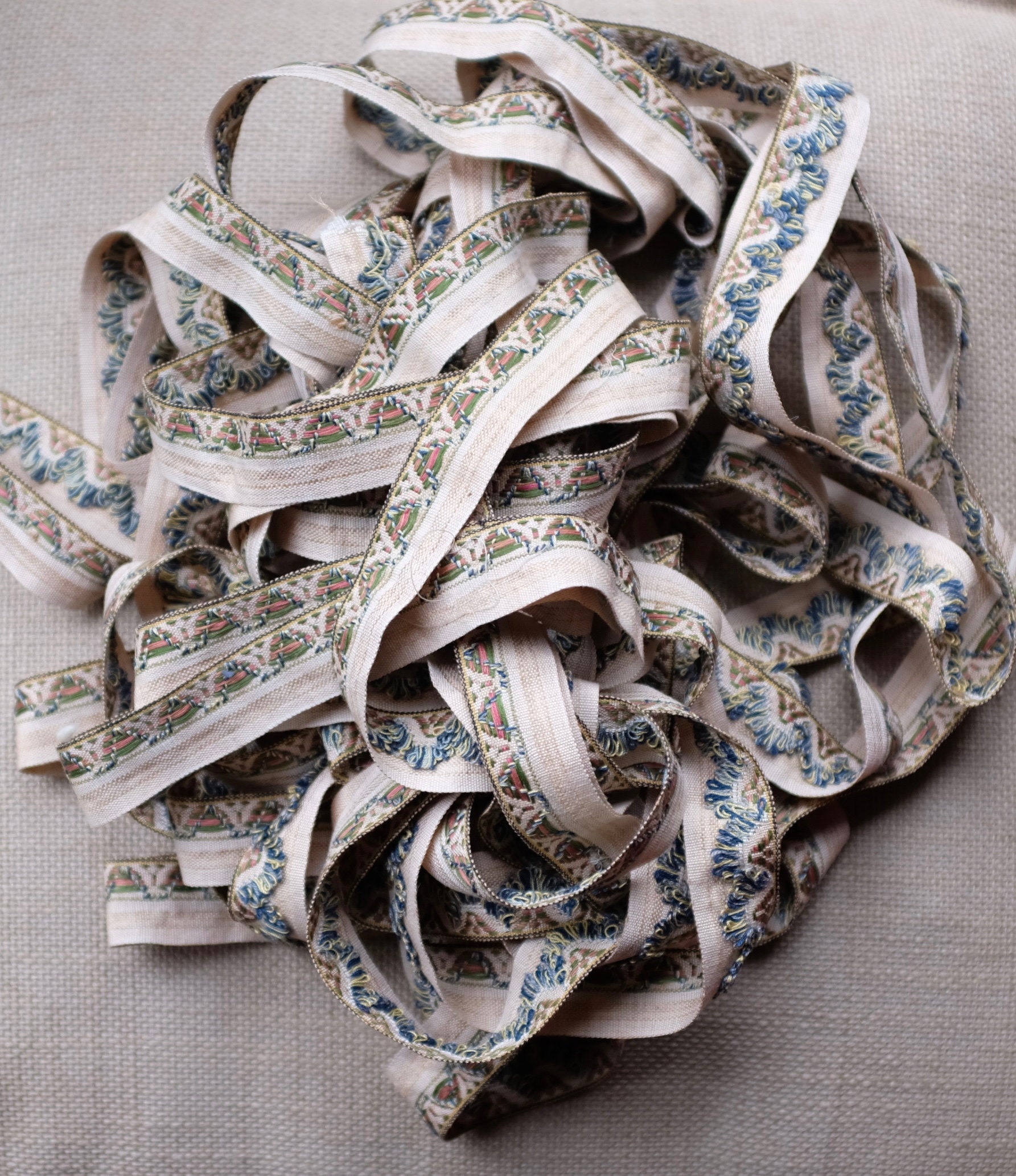 1 YARD Antique French Braid Ribbon Trim Brocaded Passementerie - Etsy