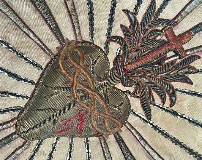 Antique Sacred Heart Goldwork Vestment - Etsy