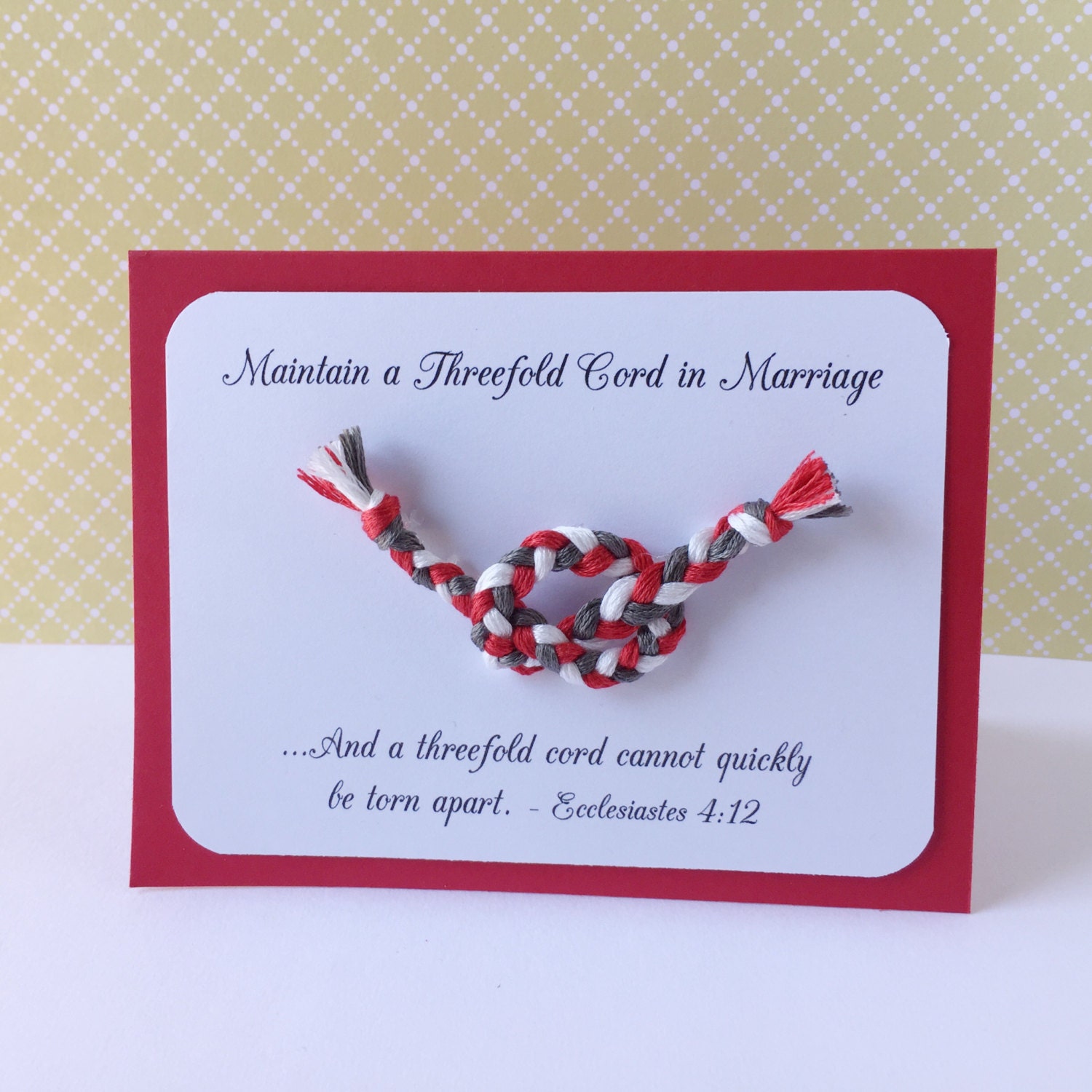 JW Threefold Cord Marriage Handmade Card | JW Wedding Scripture - Etsy