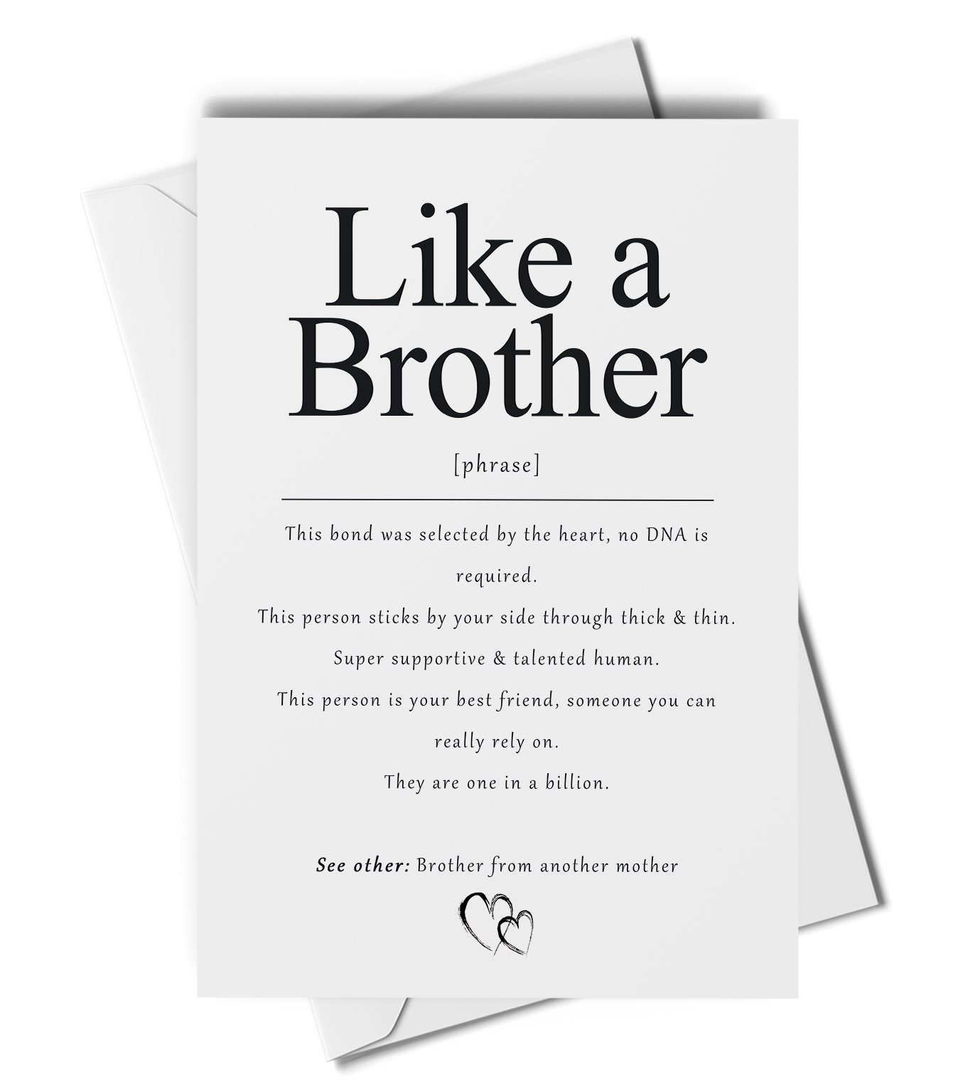 Like a Brother Definition Card, Unbiological Brother Card, Brother From ...