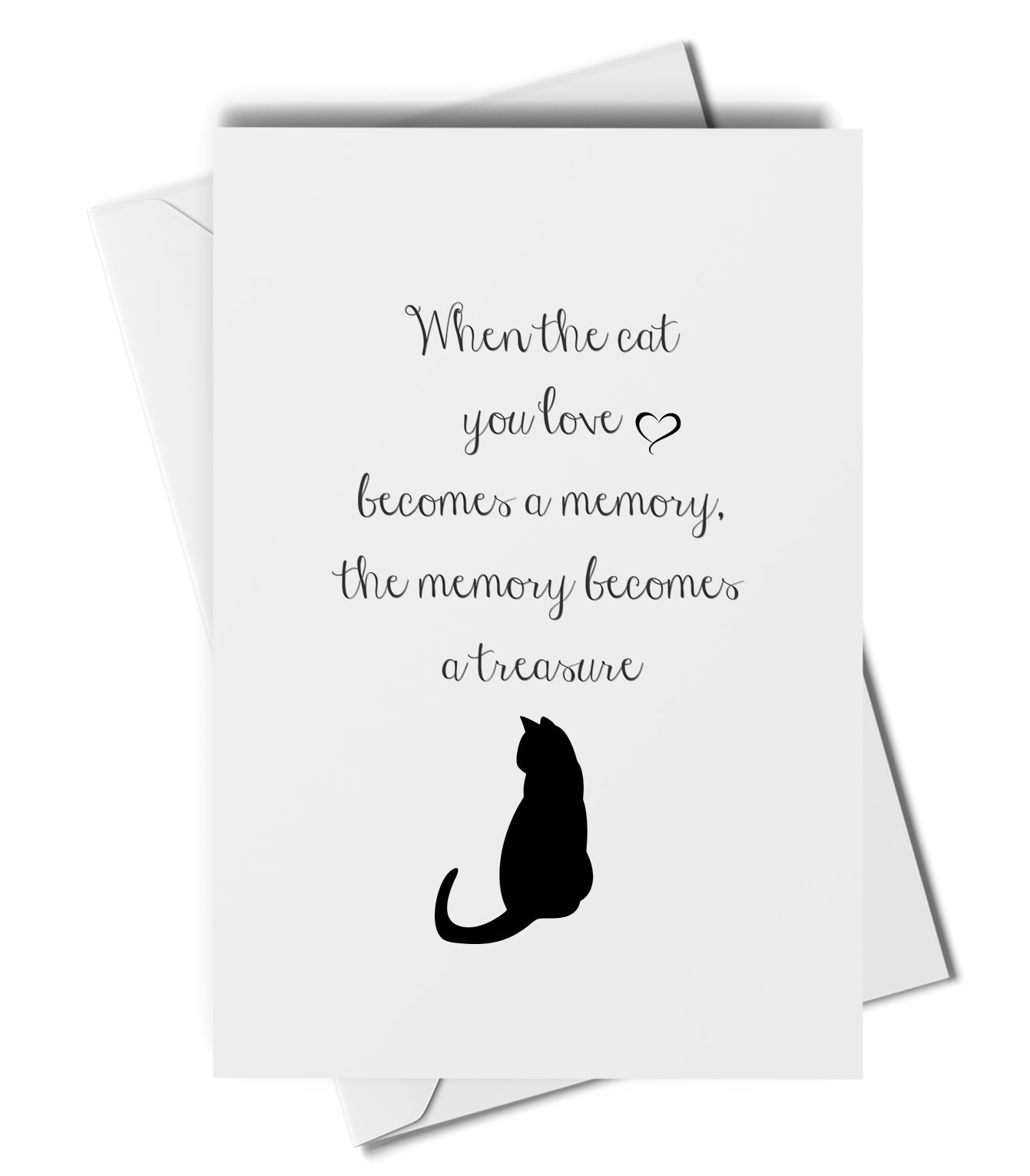 Cat With Sympathy Card, Black Cat With Sympathy Card, Pet Loss Card ...