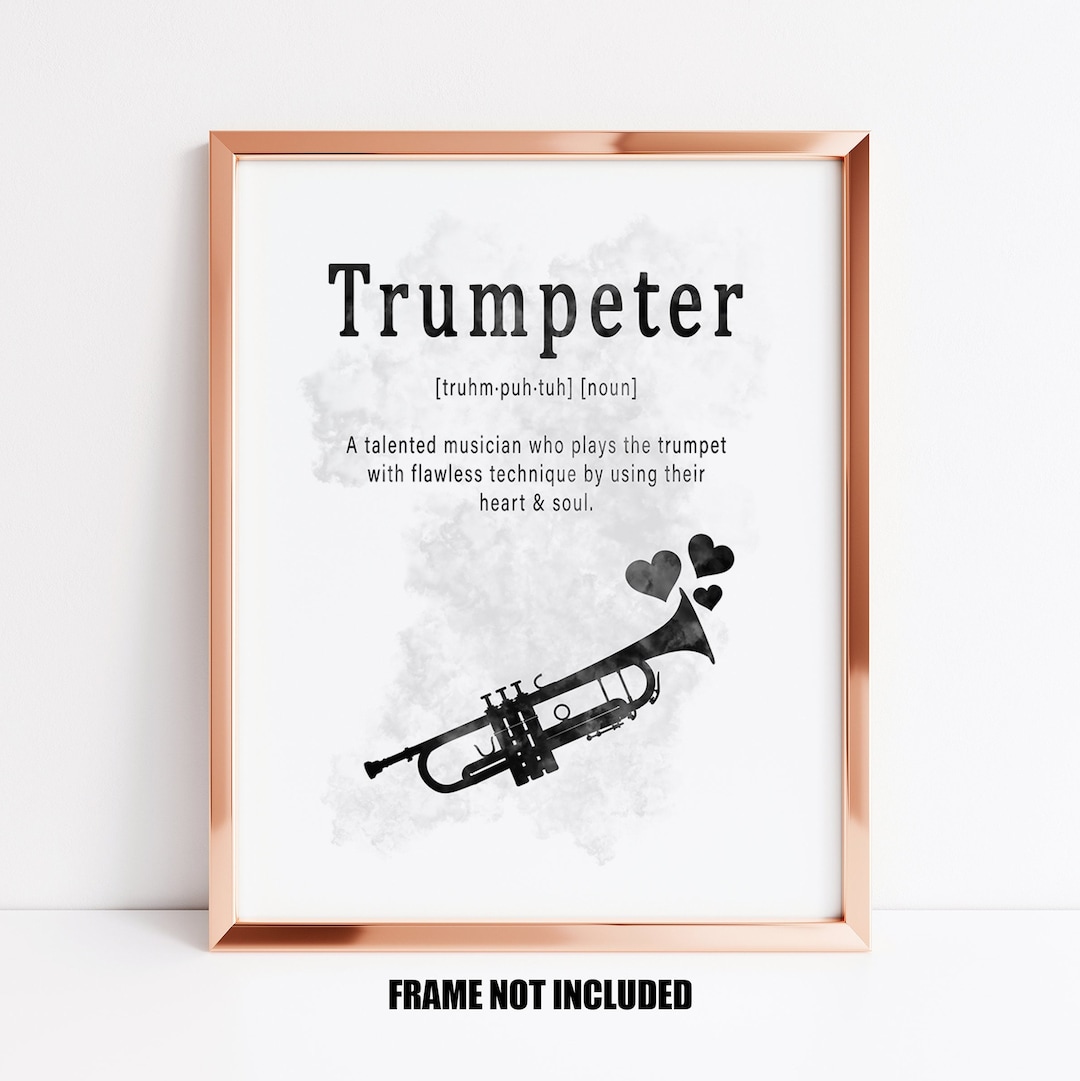 Trumpeter Definition Art Print, Gift for Trumpet Player, Music Room ...
