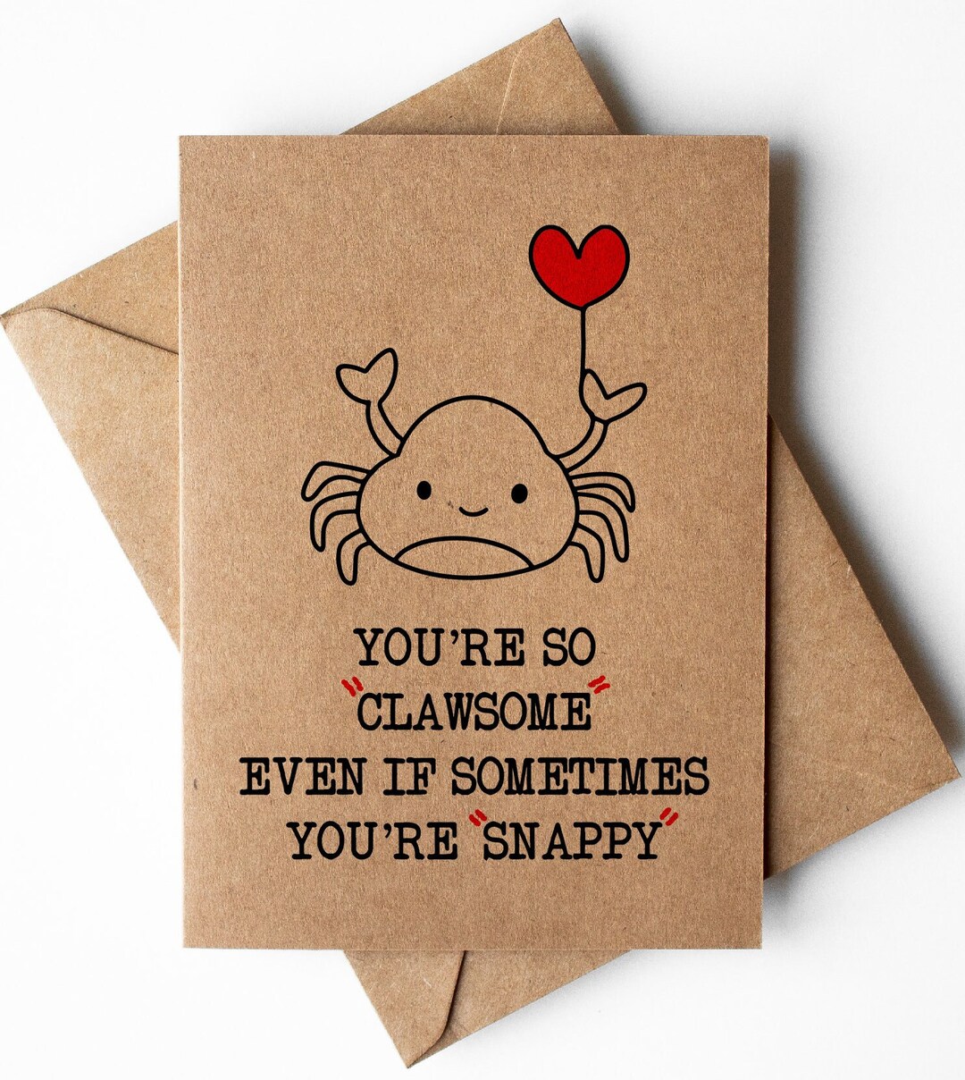 Crab Greeting Card, Funny Crab Card, Pun Greeting Card, Crab Card for ...