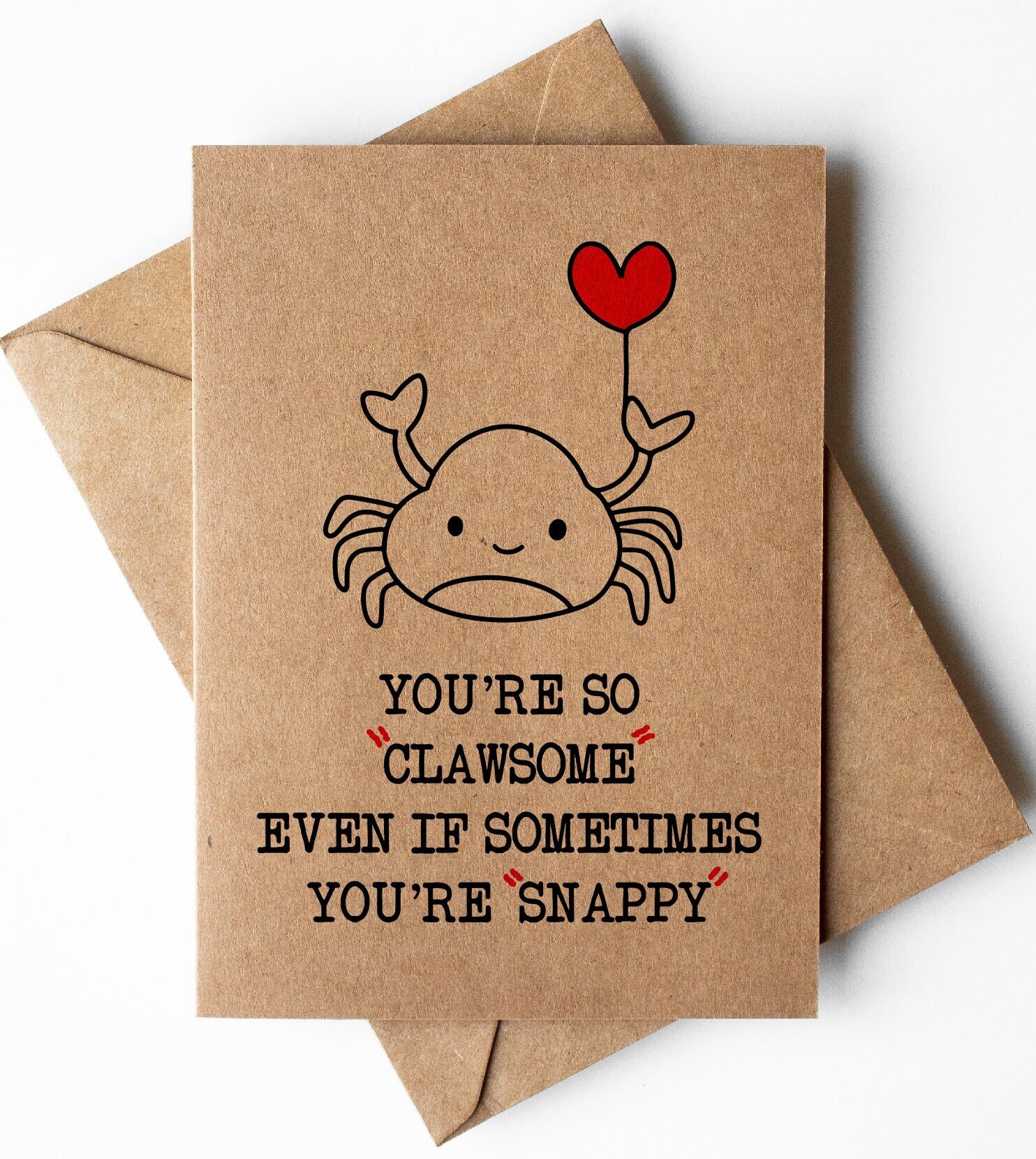 Crab Greeting Card, Funny Crab Card, Pun Greeting Card, Crab Card for ...