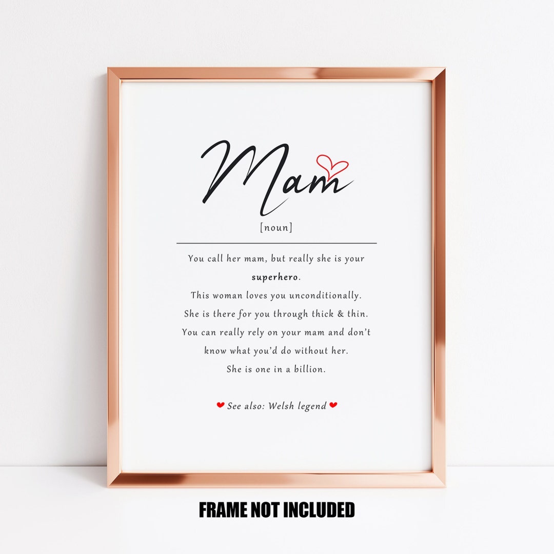 Mam Definition Art Print, Mam Gift for Any Occasion, Gift for Welsh Mam ...