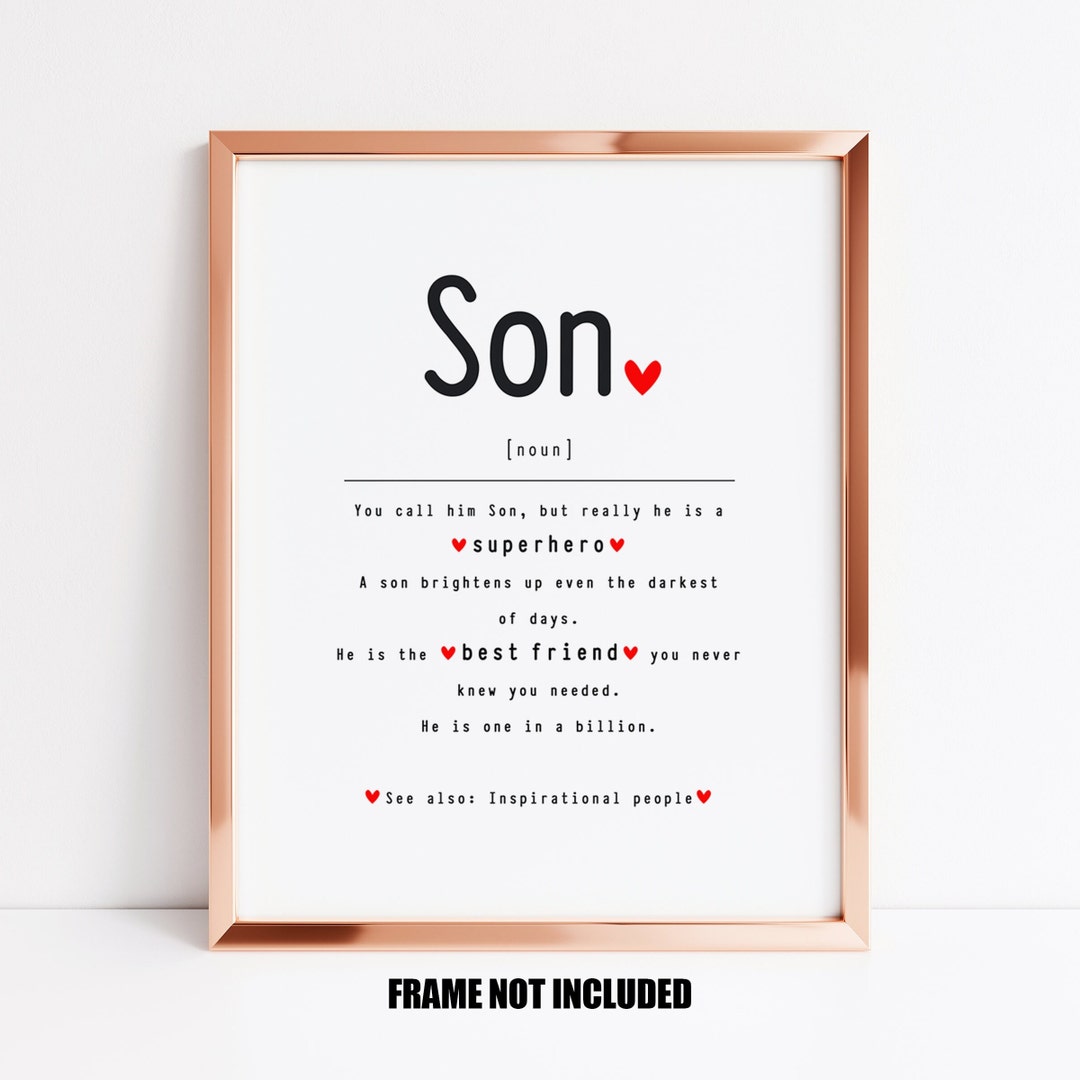 Son Definition Art Print, Sentimental Son Gift, Son Gift for Any ...