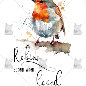 Robins Appear When Loved Ones Are Near Card, Remembrance Card, Memory ...