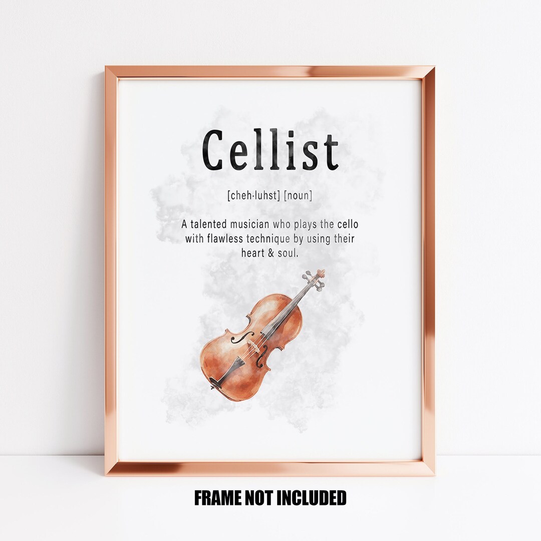 Cellist Definition Art Print, Cello Player Gift, Violoncello Player ...