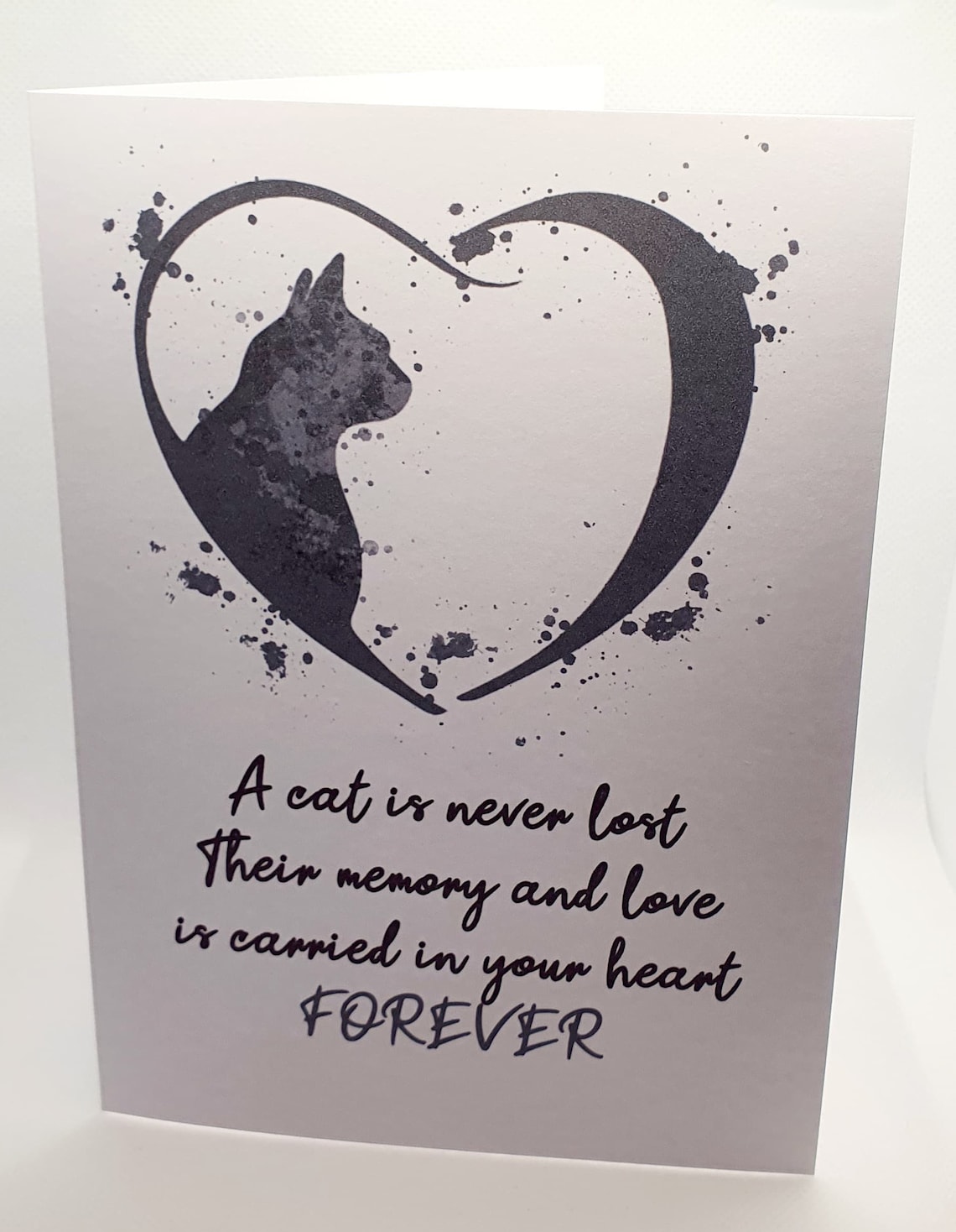 Cat Bereavement Card Cat Loss Memorial Card Cat With - Etsy