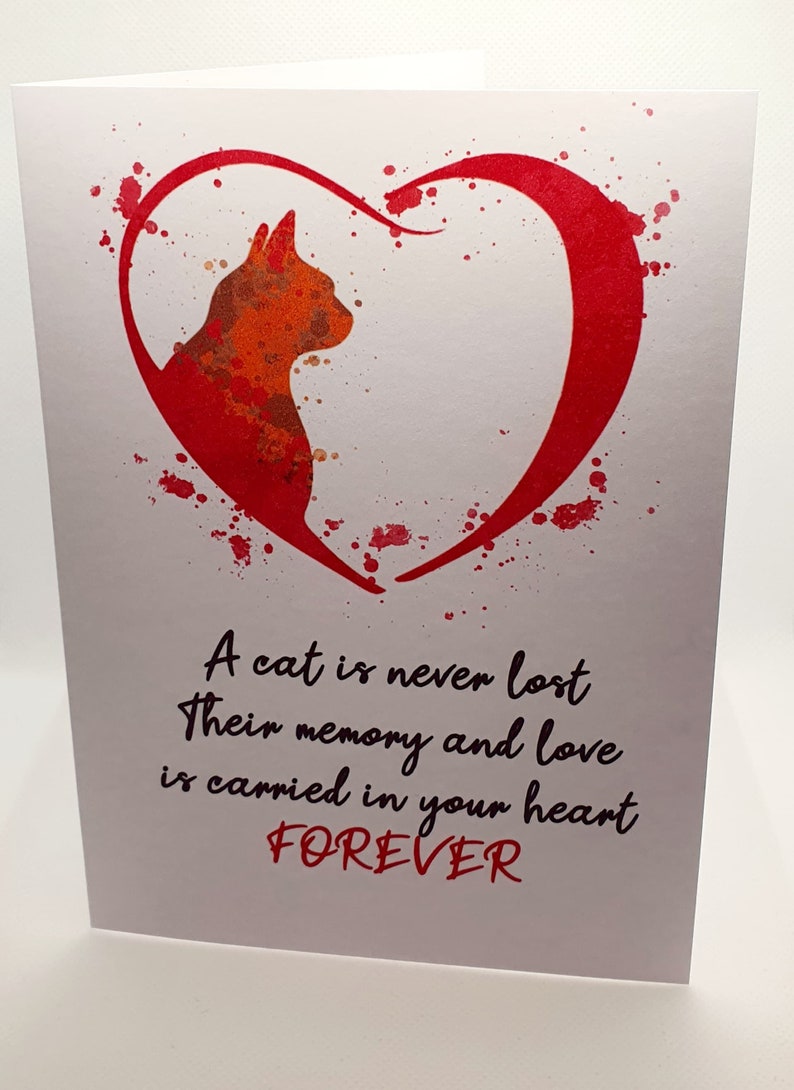 Cat Bereavement Card Cat Loss Memorial Card Cat With - Etsy