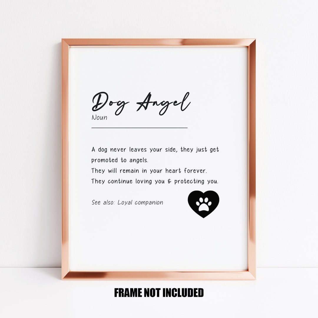 Dog Angel Definition Print, Dog Loss Print, Dog Memorial, Dog With ...