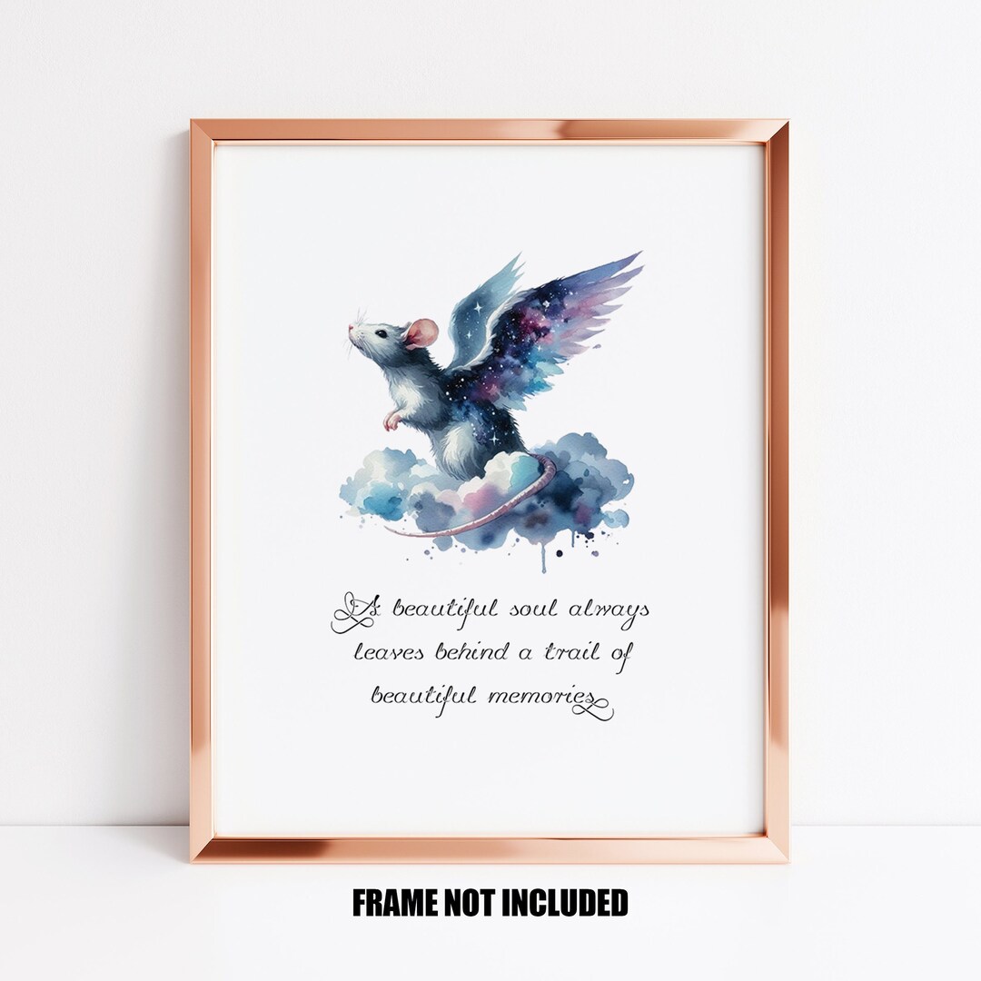 Rat Sympathy Card or Art Print, Rat Sympathy Gift, Rat Bereavement Gift ...