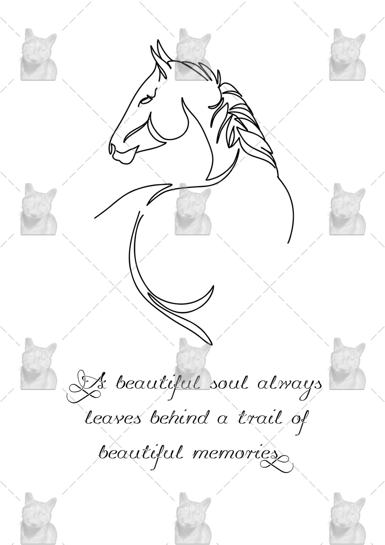 Horse Sympathy Card or Art Print, Horse Memorial Gift, Horse ...