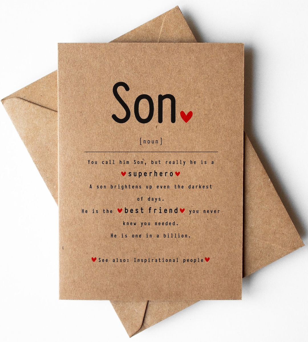 Son Definition Card, Son Card for Any Occasion, Loving Son Birthday ...