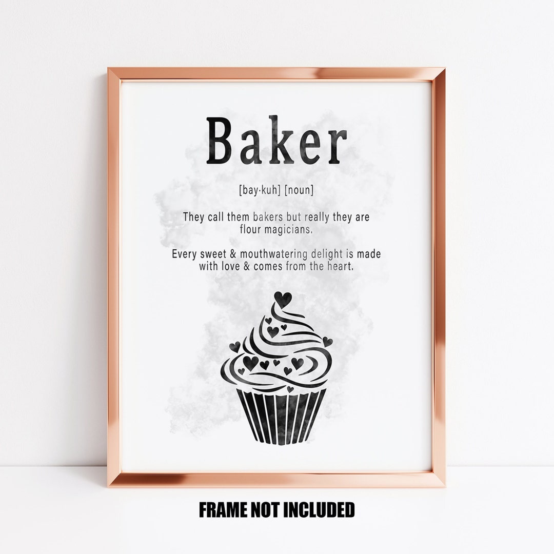 Baker Definition Greetings Card or Art Print, Birthday Gift for Baker ...