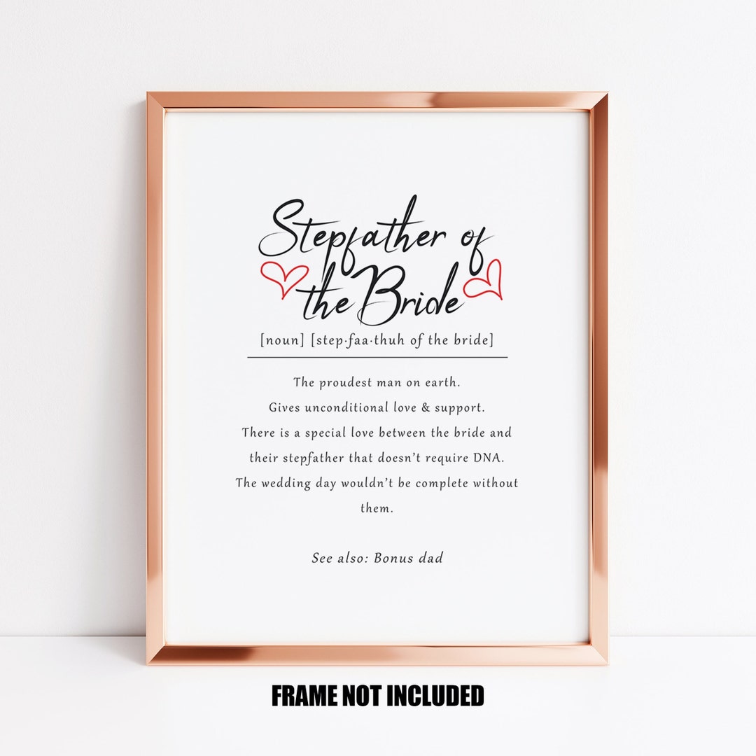 Stepfather of the Bride Definition Art Print, Stepfather of the Bride ...