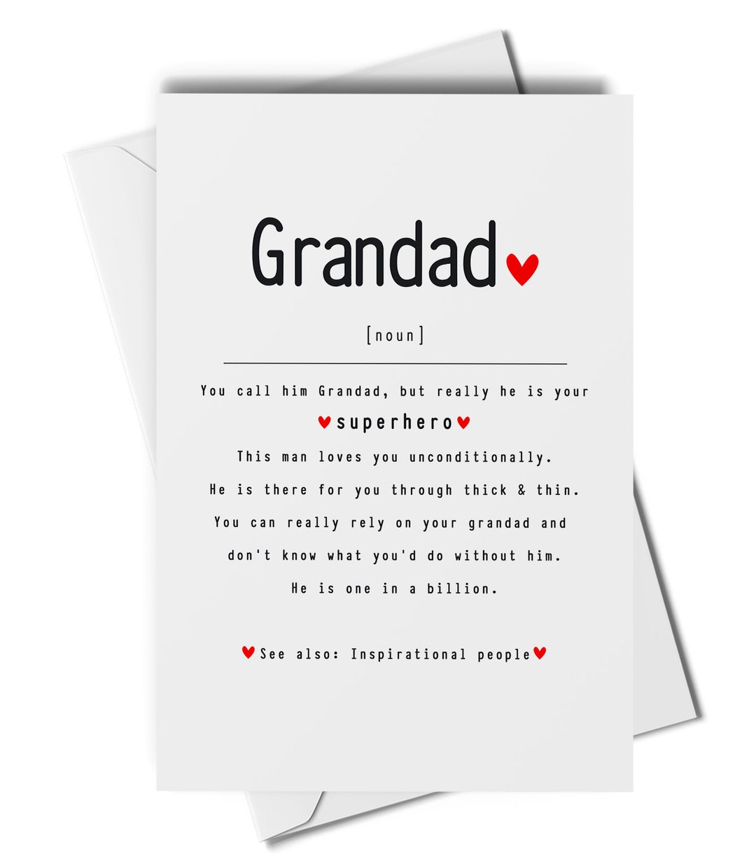 Grandad Definition Card, Grandad Card for Any Occasion, Loving Grandad ...