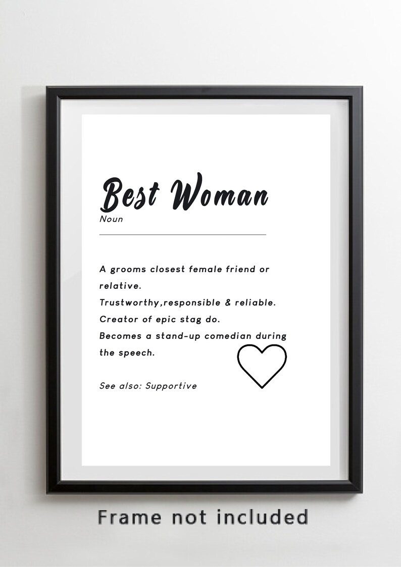Best Woman Definition Print Best Woman Gift Best Woman - Etsy