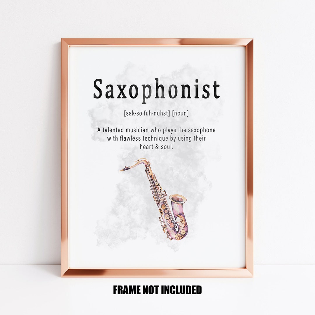 Saxophonist Definition Greetings Card or Art Print, Gift for Saxophone ...