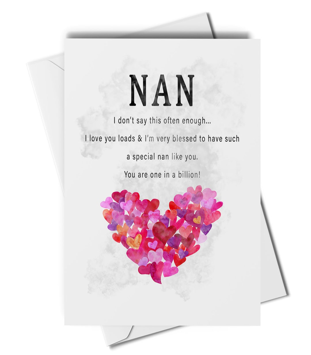 Nan Card Birthday Card for Nan Thank You Card for Nan - Etsy