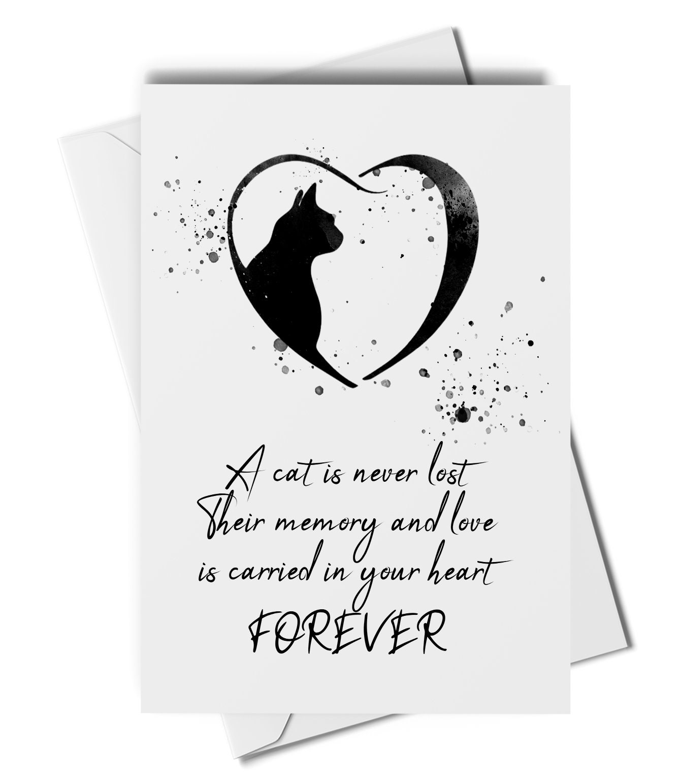 Cat Bereavement Card, Cat Loss Memorial Card, Cat With Sympathy Card ...