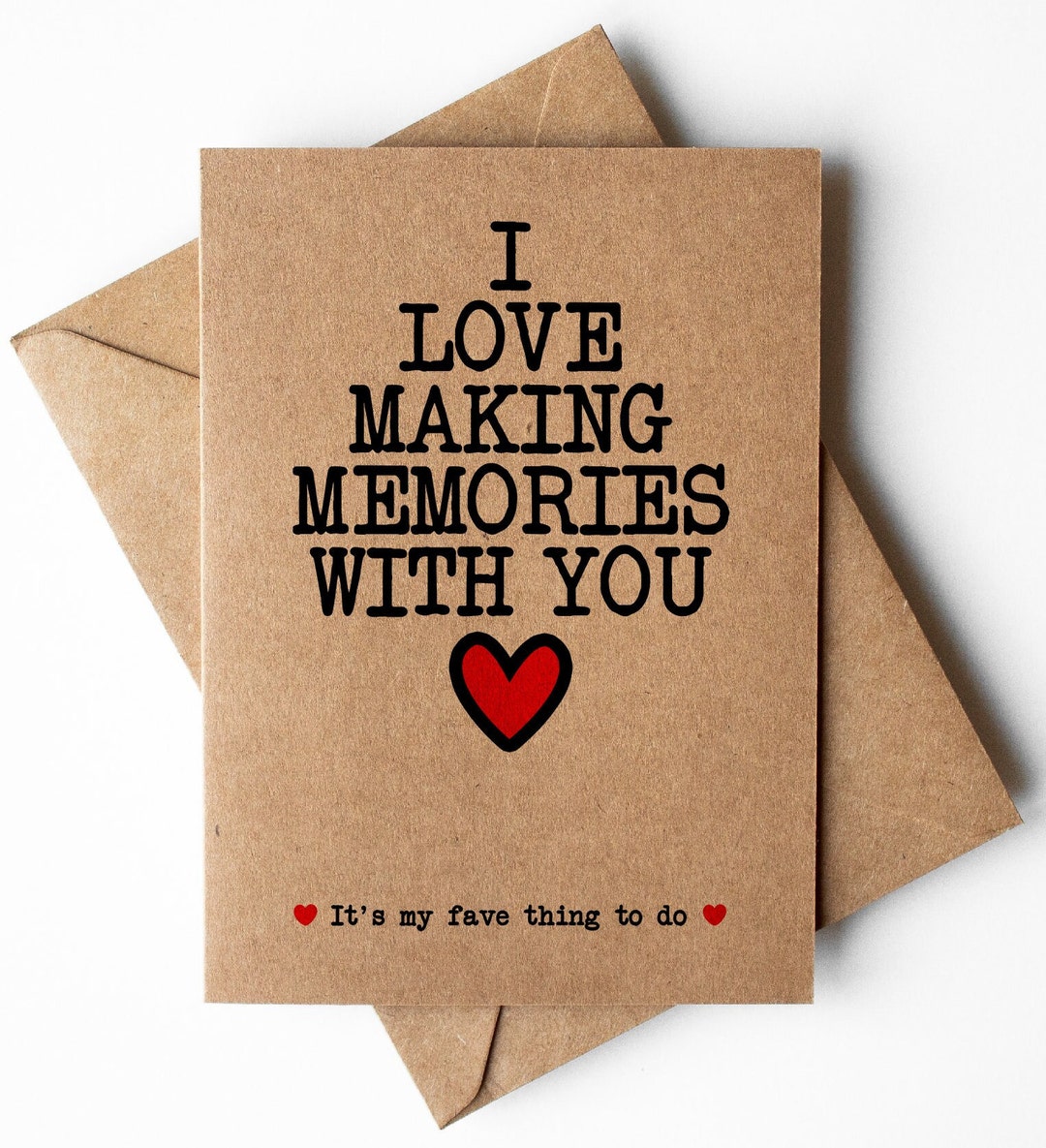 I Love Making Memories With You Card, Cute Anniversary Card, Cute Kraft ...