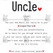 Uncle Definition Card, Uncle Card for Any Occasion, Loving Uncle ...