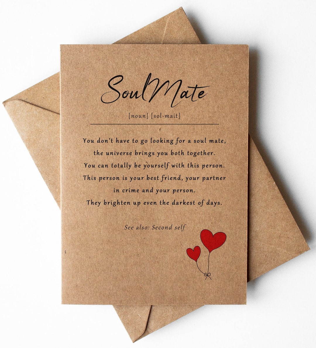 Soul Mate Definition Card, Card for Husband, Card for Wife, Card for ...