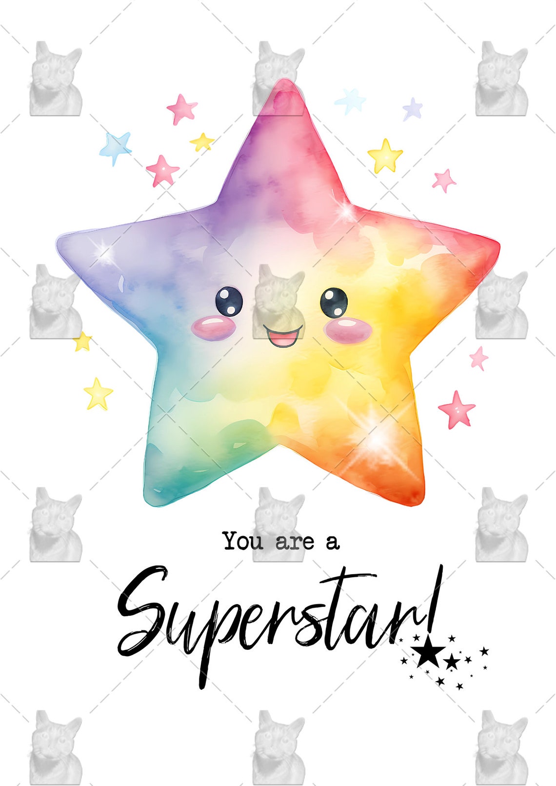 You Are a Superstar Card, Well Done Card, You Passed Card, Appreciation ...