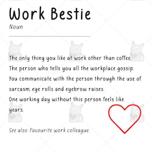 Work Bestie Definition Print, Work Bestie Gift, Favourite Work ...