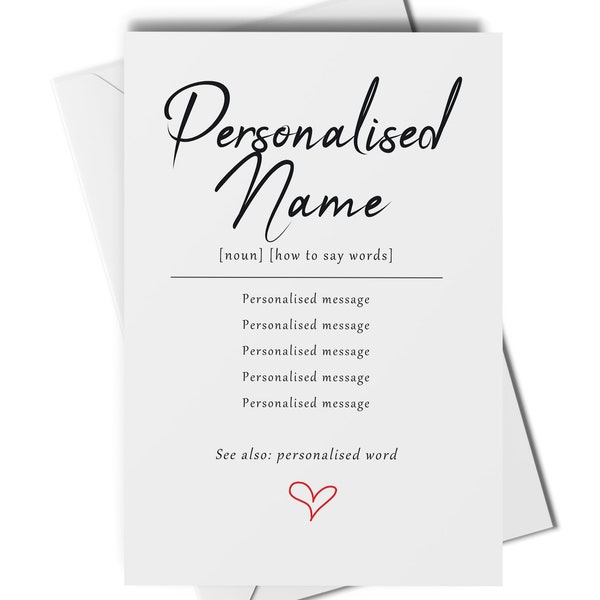 Definition Card - Etsy