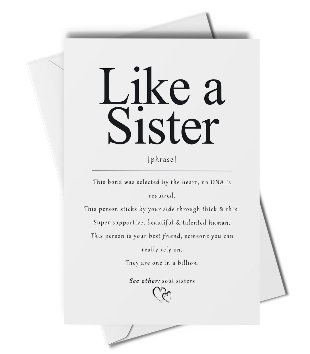 Like a Sister Definition Card or Art Print, Gift for Best Friend, Gift ...