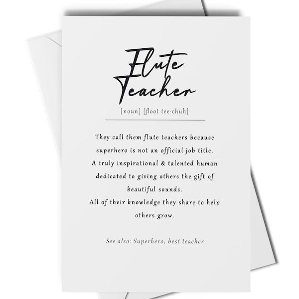 Flute Thank You Card - Etsy