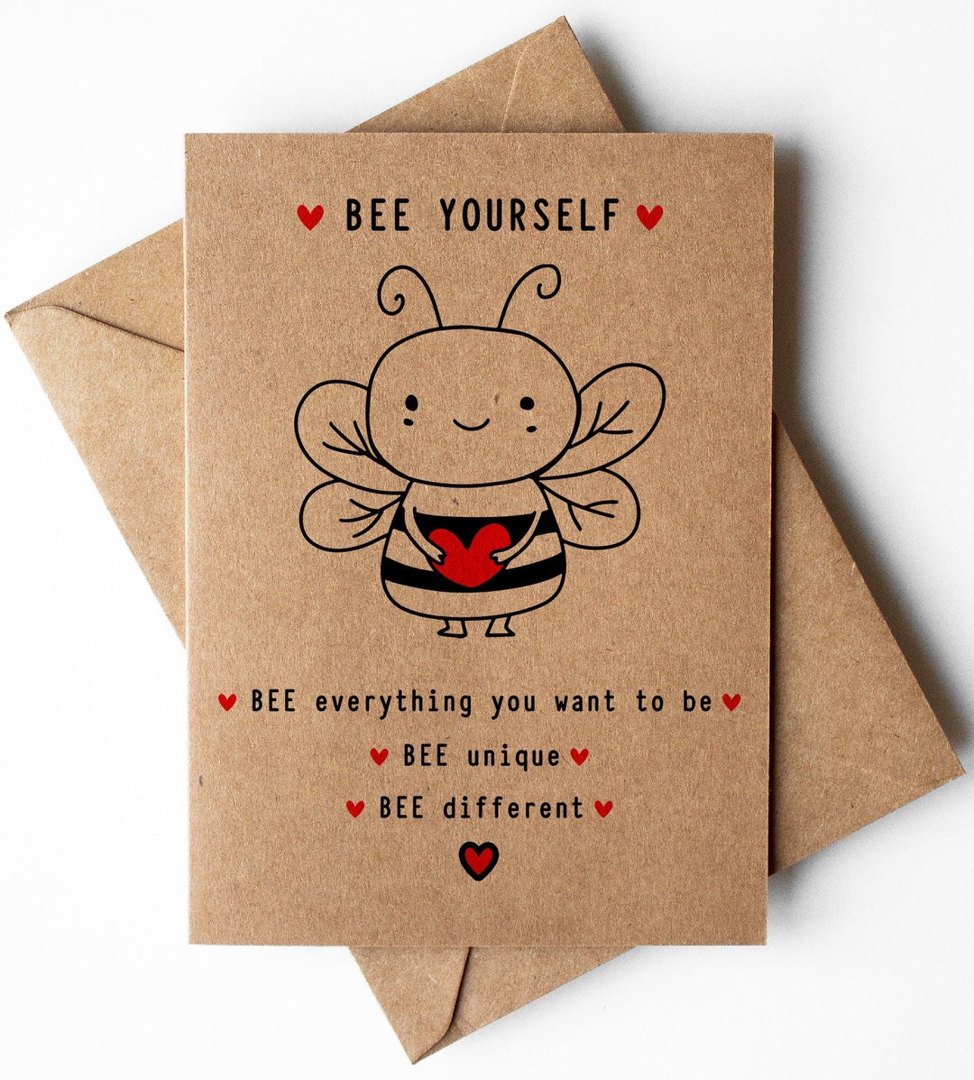 Bee Yourself Card or Art Print, Inspirational Bee Card, Motivational ...