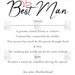 Best Man Definition Card, Thank You Best Man Gift, Best Man Proposal ...