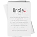 Uncle Definition Card, Uncle Card for Any Occasion, Loving Uncle ...
