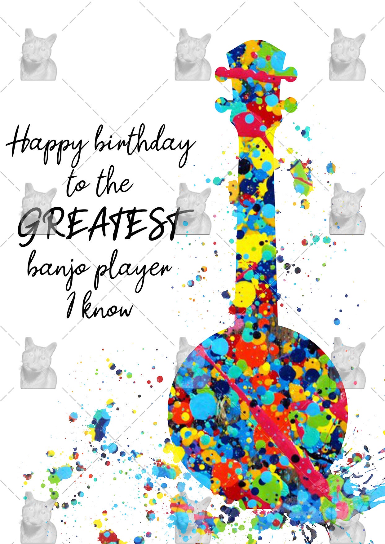 Banjo Player Birthday Card Happy Birthday to the Greatest - Etsy UK